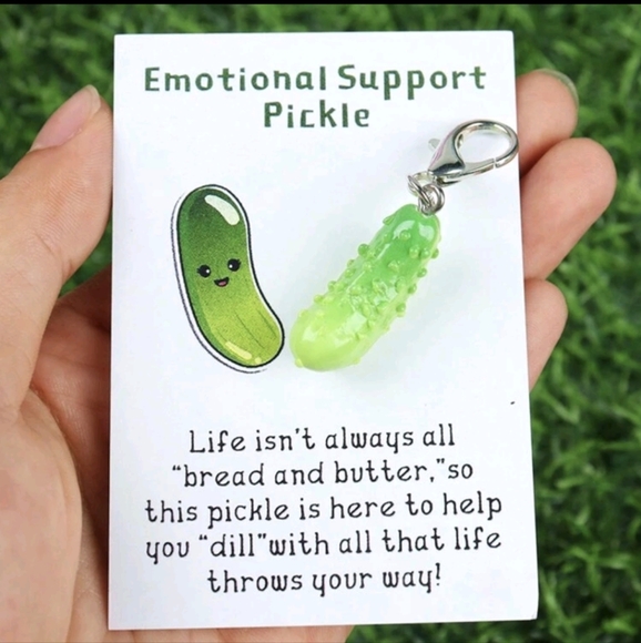 None | Other | Emotional Support Pickle Zipper Pullkeychain Charm ...